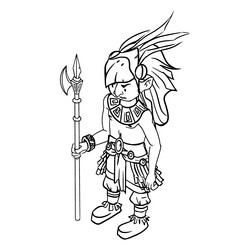 Aztec man warrior isometric Royalty Free Vector Image