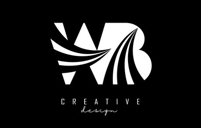 Creative golden letters wb w b logo with leading Vector Image
