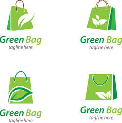 Green bag logo template Royalty Free Vector Image