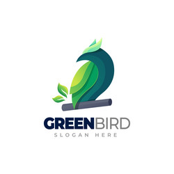 Green bird logo template design Royalty Free Vector Image