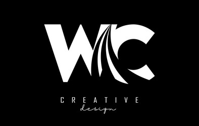 Creative golden letters wc w c logo with leading Vector Image