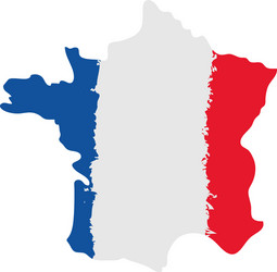 France map with flag Royalty Free Vector Image