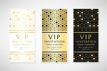 Golden stripped texture vip invitation templates Vector Image