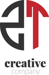 Initial letter zt creative circle logo design Vector Image