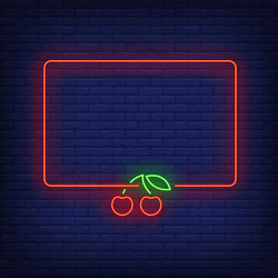 Red glowing frame neon sign rectangular border Vector Image