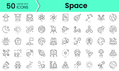 Set of space icons line art style bundle Vector Image