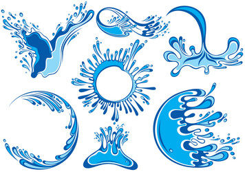Water pool with blue splashes Royalty Free Vector Image