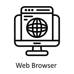 Web browser fill outline icon design illust Vector Image