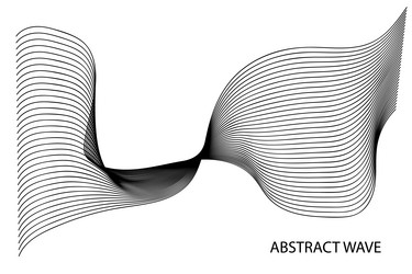 Abstract wave pattern wavy thin line border Vector Image