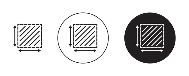 Area and dimension icon set square size space Vector Image