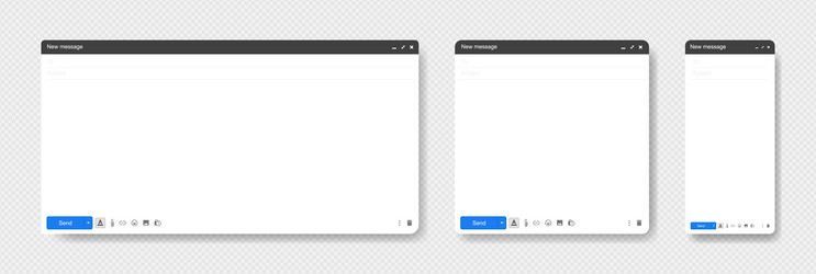 Blank window of email template message Royalty Free Vector