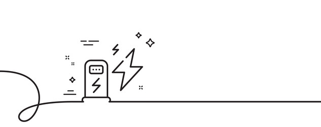 Charging station line icon car charge place sign Vector Image