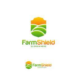 Farm shield logo designs concept nature Royalty Free Vector