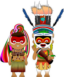 Papua Traditional Clothes Vector Images (28)