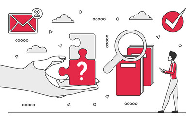 Find solution process Royalty Free Vector Image