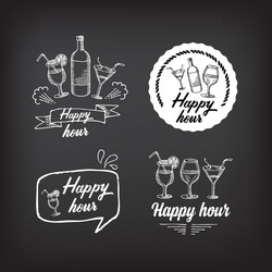 Chalkboard Happy Hour Vector Images (61)