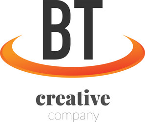 Initial letter bt creative swoosh design logo Vector Image