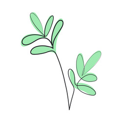 Plant one line Royalty Free Vector Image - VectorStock
