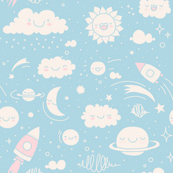 Cute sky doodle Royalty Free Vector Image - VectorStock