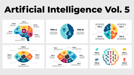 Artificial intelligence infographics brain circle Vector Image