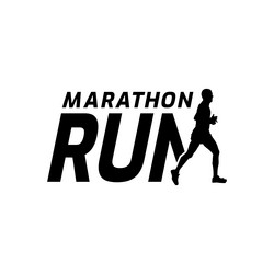Black silhouette marathon run event logo template Vector Image