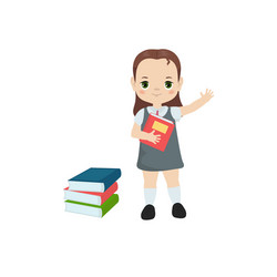 Cartoon Girl Holding Open Book Vector Images (over 380)