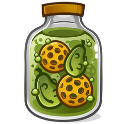 Pickle cartoon character spinning a pickleball Vector Image