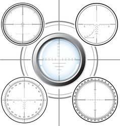 Various weapon sights sniper rifle optical scopes Vector Image