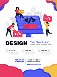 Tiny developers programming website for internet Vector Image