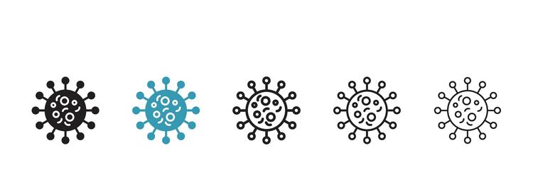 Bacteria icon set infected virus cell symbol Vector Image