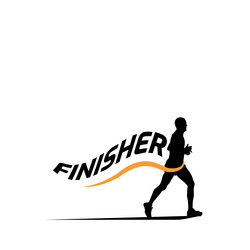 Black silhouette marathon run event logo template Vector Image
