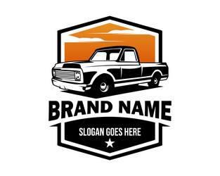 Chevy c10 truck industry logo silhouette Vector Image