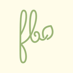 Letter fb line art leaf plant feminine botanical Vector Image
