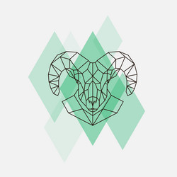 Geometric head mountain sheep with side view Vector Image