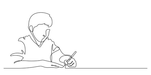One line drawing of a baby cute boy sitting Vector Image