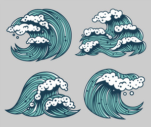 Pattern with sea or ocean wave for marine design Vector Image