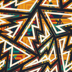 Ancient geometric seamless pattern with curved Vector Image