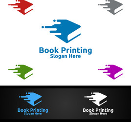 Fast book printing company logo design Royalty Free Vector