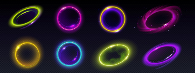 Circular halo light effects set Royalty Free Vector Image