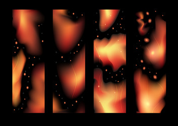 Set of flame banners eps10 Royalty Free Vector Image