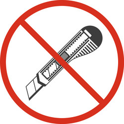 Do not use cutter knife warning icon Royalty Free Vector