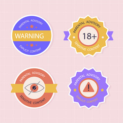 Flat design parental advisory label Royalty Free Vector