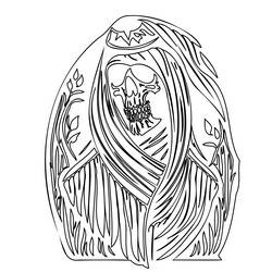 Grim reaper halloween outline sketch Royalty Free Vector