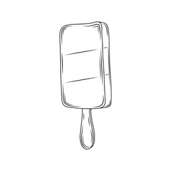 Ice cream bar on a stick hand drawn Royalty Free Vector