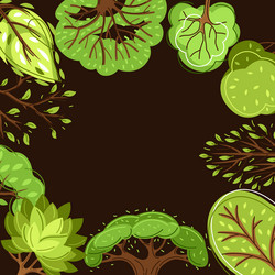 Spring frame with branches of tree and sakura Vector Image