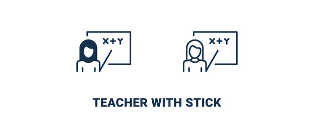 Teacher with stick icon in 5 different style Vector Image
