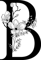 Hand drawn floral monograms and logos Royalty Free Vector