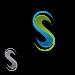 Infinity logo 3d geometric shape bright gradient Vector Image