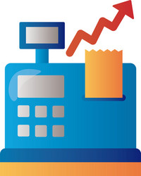 Register machine with price hike arrow up Vector Image