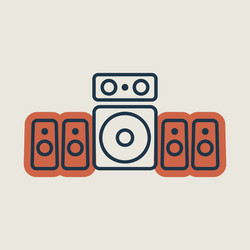 51 surround sound system icon Royalty Free Vector Image